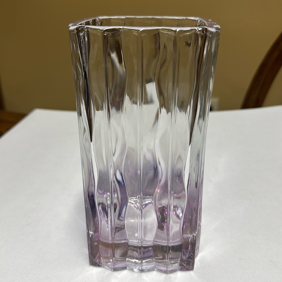 Luay | Art | Luay Square Heavy Wave Pattern Signed 6 34 Tall Glass Vase ...